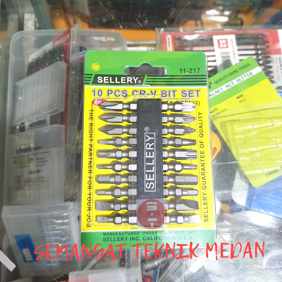 10PCS MATA OBENG ANGIN BOR SCREWDRIVER BIT SET CRV 65mm SELLERY 11-217 ...