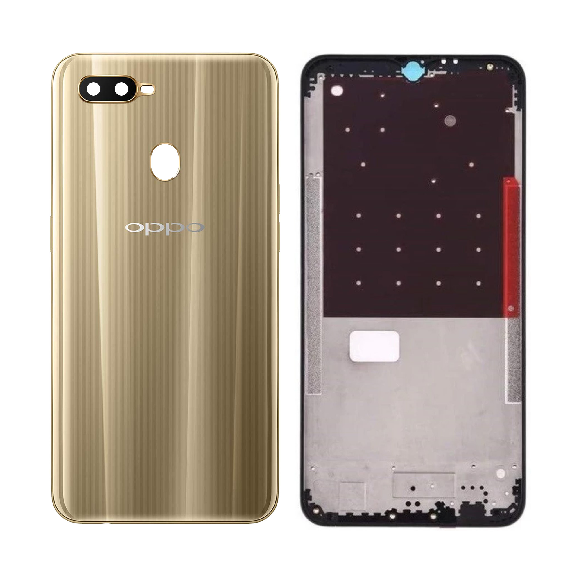 Oppo A7 Rear Complete Body Casing Housing Replacement For A7 - Golden ...