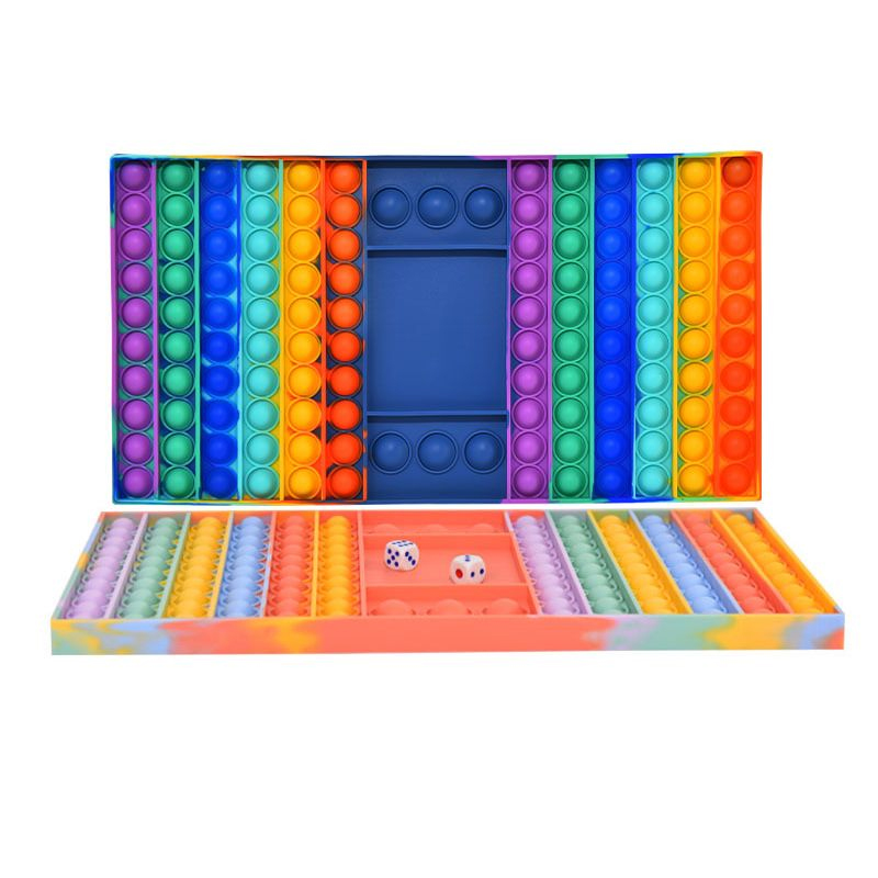 Jumbo Pop it with Dice Fidget Toy for Kids Silicone Interactive Chess ...