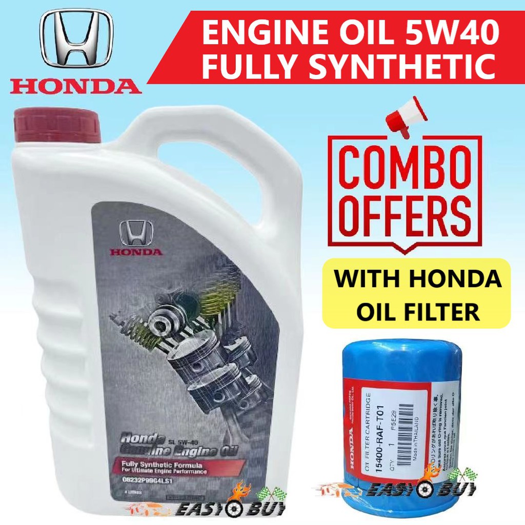(100% Original) Genuine Honda Engine Oil SL 5W-40 5W40 Fully Synthetic ...