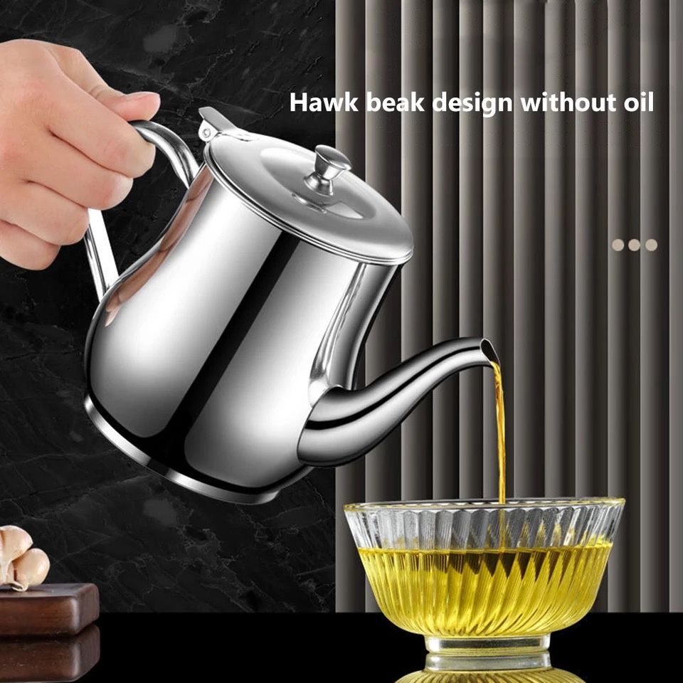 Stainless Steel Oil Container Can Household Oil Strainer Kitchen Oil ...