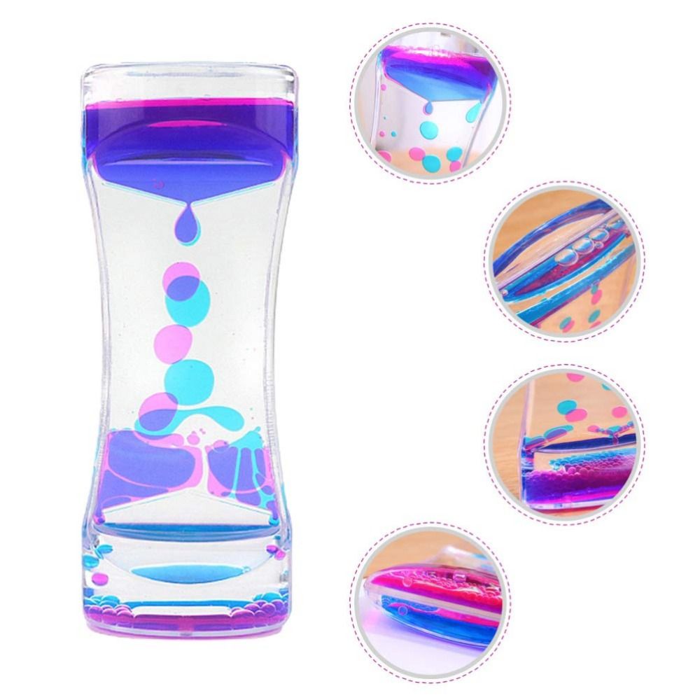 Fidget Toy Double Colors Oil Hourglass Timer Acrylic Creative Movement ...