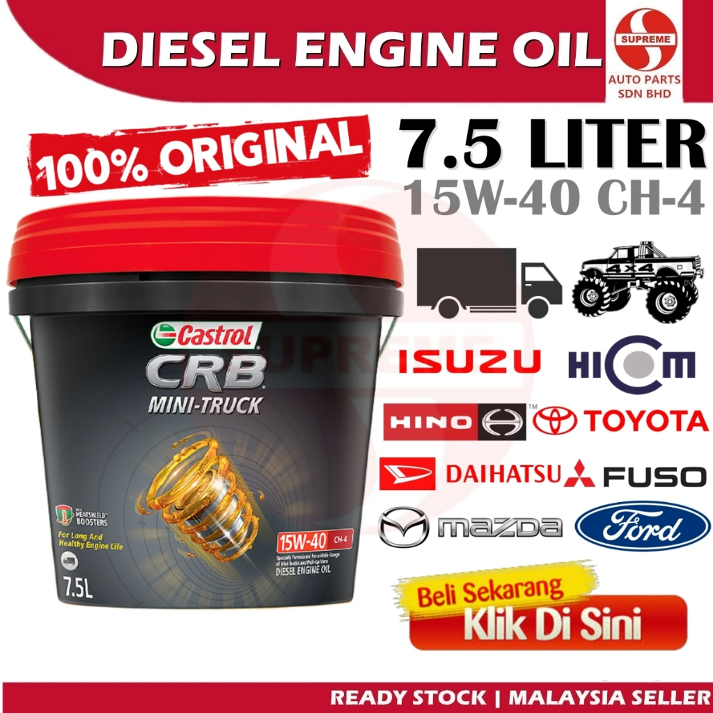 S2U Castrol CRB Mini Truck 15W40 CH4 7.5L Diesel Engine oil Light Truck ...