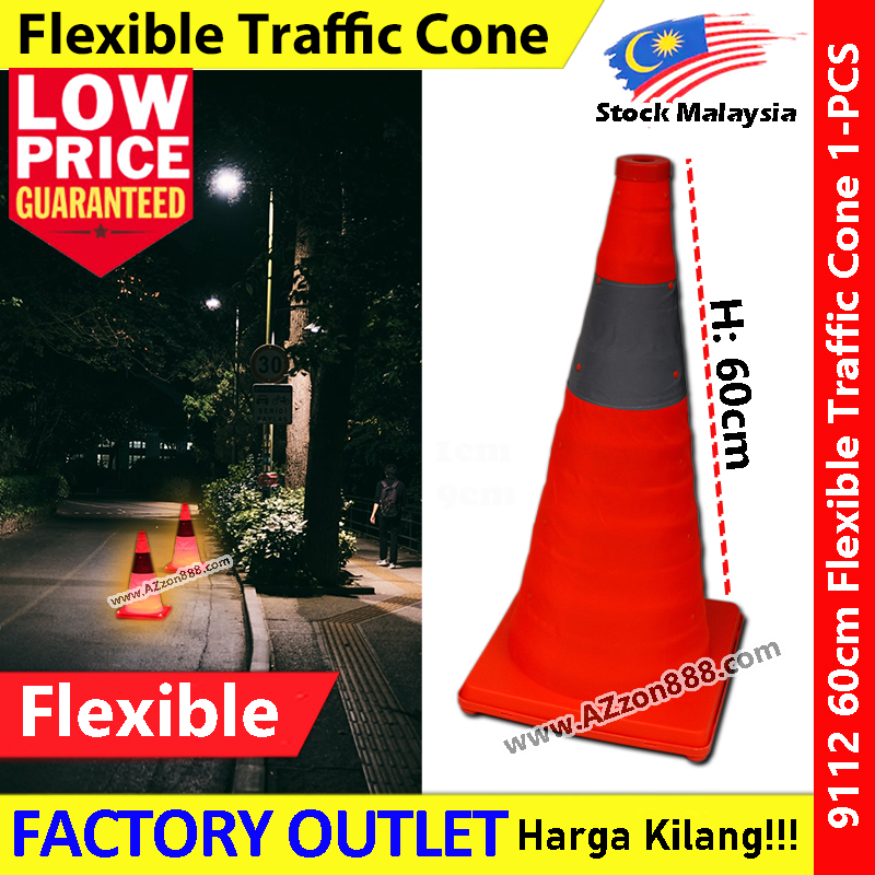 【Flexible】60cm Flexible Safety Traffic Cone / Kerucut Lipat Lalu Lintas ...