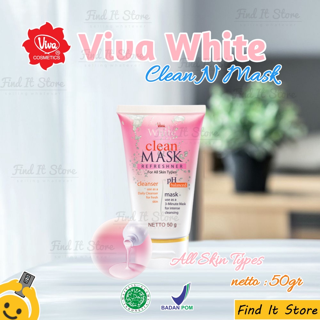 Viva White Clean Mask Refreshner Face Cleanser 50g | Pembersih Wajah ...