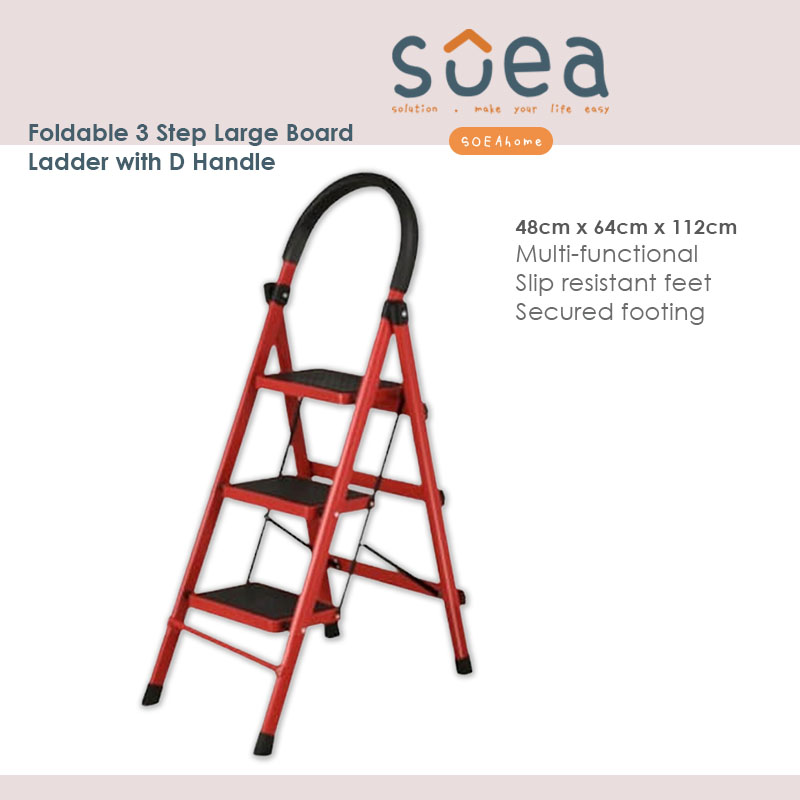 Foldable Step Large Board Ladder with D Handle (3 Step/4 Step/5 Step/6 ...