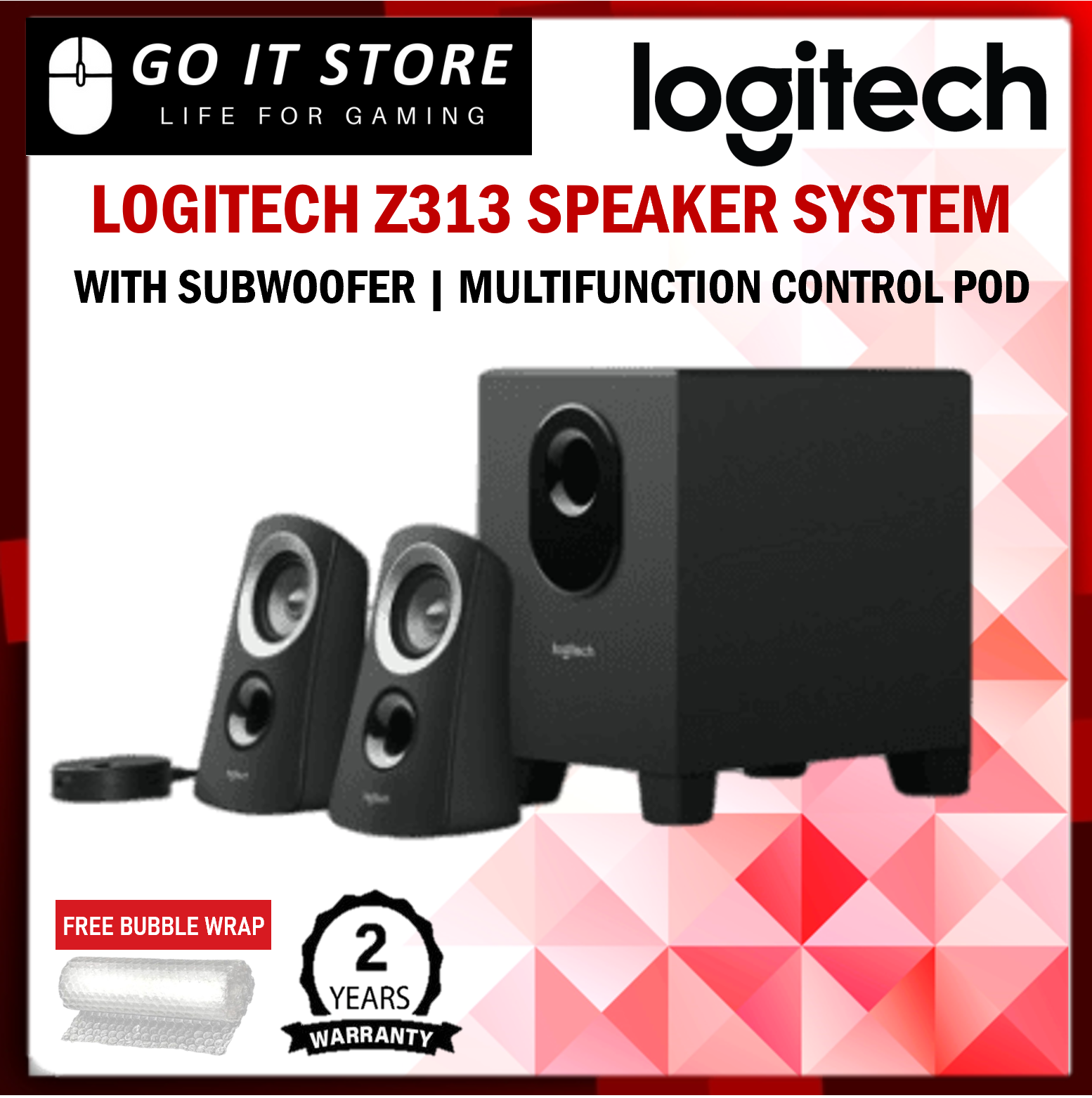 Logitech Z313 2.1 Multimedia Speaker System with Subwoofer, Full Range ...