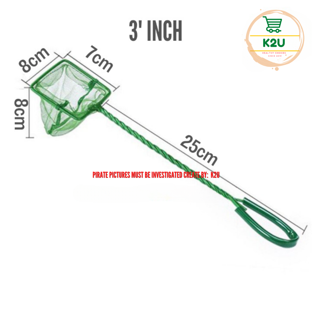 AQUARIUM Fish Net Fish Catch Nets With Plastic Handle 3'/ 4'/ 5'/ 6'/ 8 ...