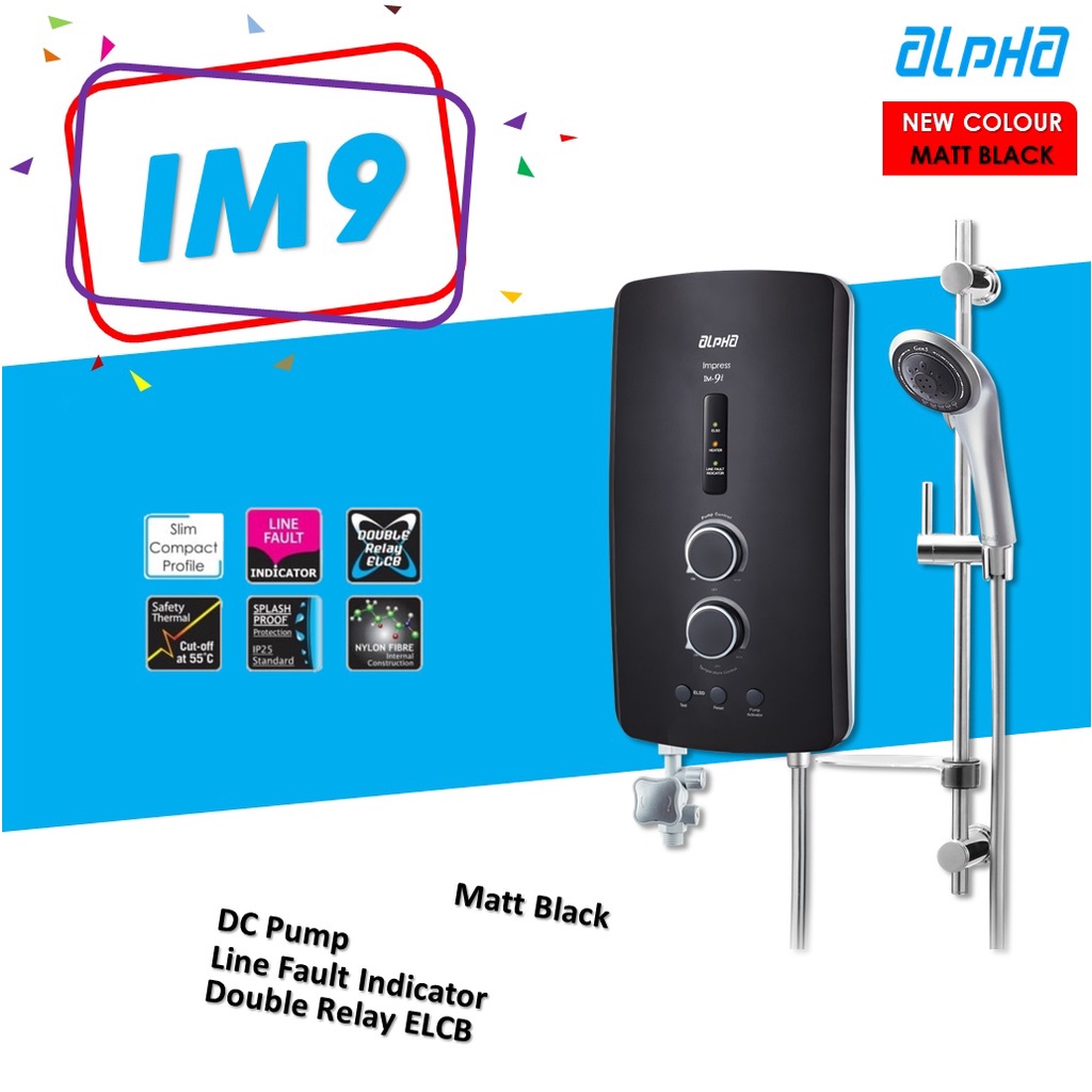 Alpha Im9i/E (DC Pump or No Pump) Water Heater | Lazada