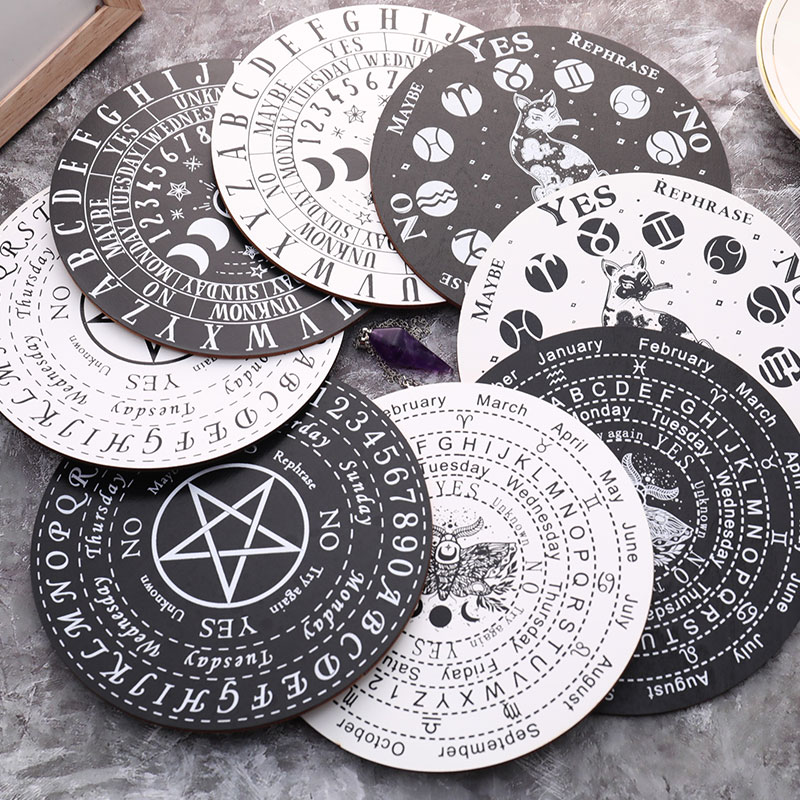 DIY 15cm Wooden Pendulum Board Black White Color For Divination Message ...