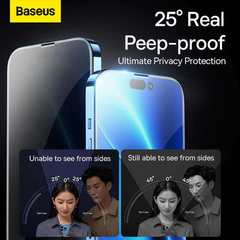 Baseus 2Pcs Screen Protector 0.3mm Tempered Glass Full Cover Film New ...
