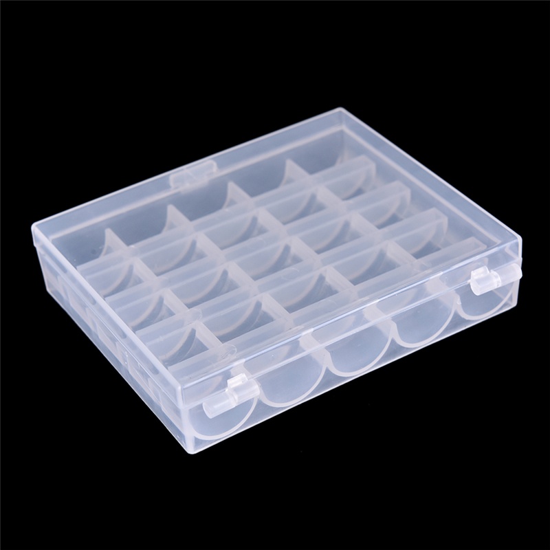 25 Cell Empty Bobbins Spools Box Sewing Machine Bobbin Case Organizer ...