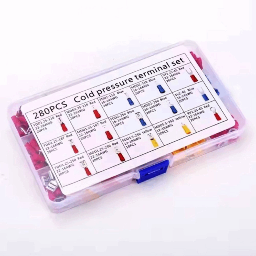 280pcs Useful Multicolor Wire Terminal OT Type Bare Nose Lugs Cold ...