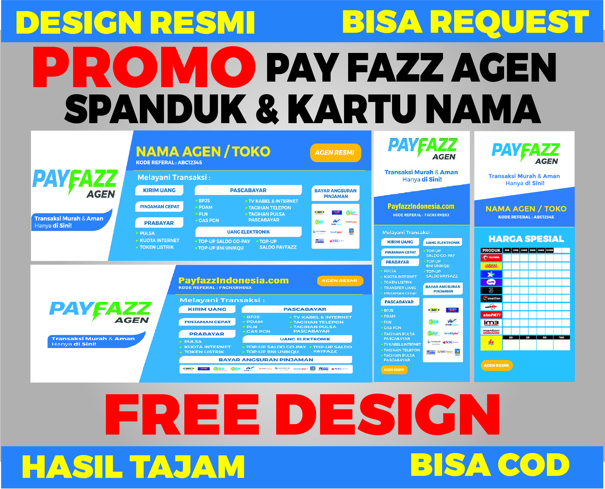 SPANDUK PAY FAZZ AGEN FREE DESIGN (BISA CUSTOM SESUAI PESANAN) | Lazada ...