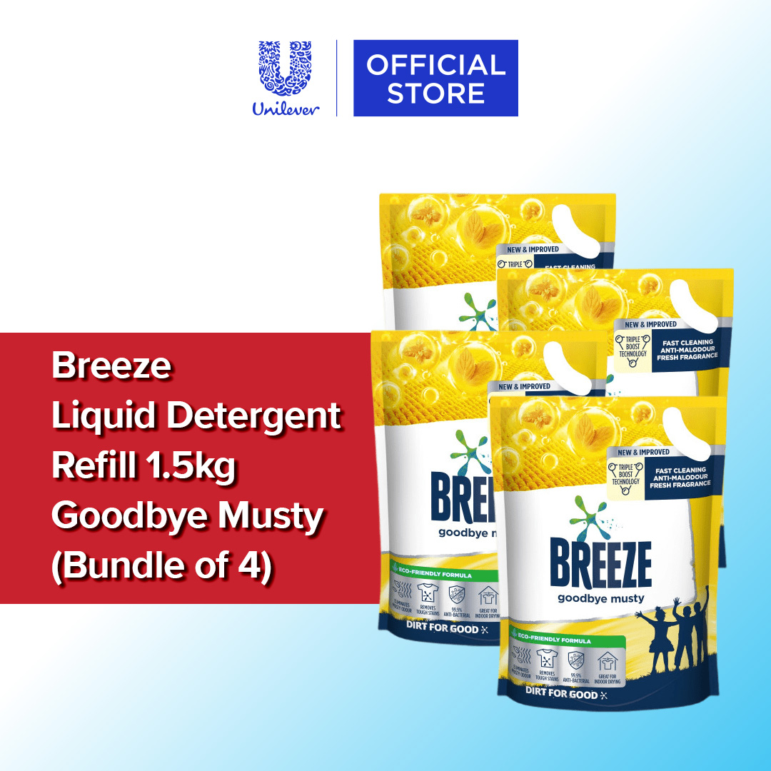 [Bundle of 4 Refill] Breeze Liquid Detergent Refill 1.5kg | Lazada ...