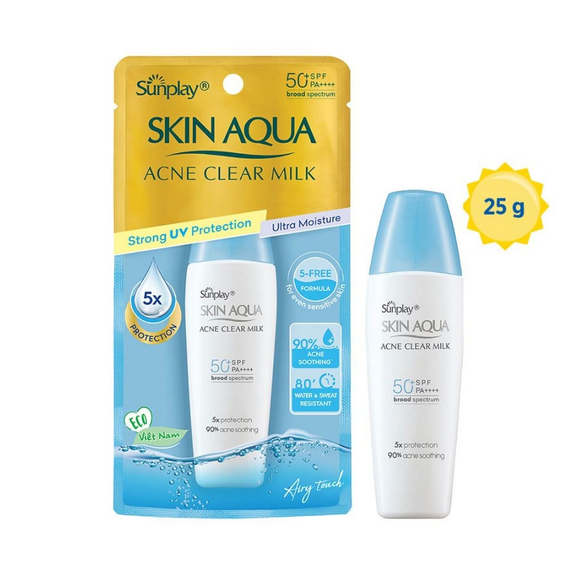Rohto Mentholatum Sunplay Skin Aqua Acne Clear Milk 25g with SPF 50+ PA ...