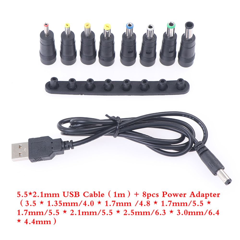 5.5 * 2.1mm 8 Male Charging Cord Laptop Power Adapter HUB Splitter ...
