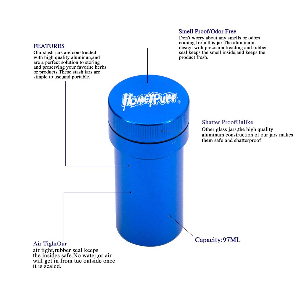 Grinder + Pill box HONEYPUFF ALUMINUM GRINDER WITH STORAGE CONTAINER ...