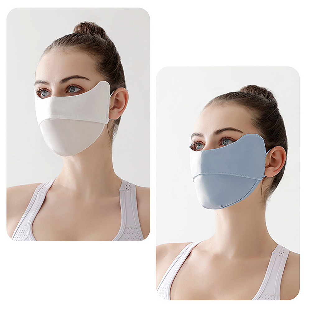 Cycling Ice Silk Face Mask UV Sun Protection Adjustable Breathable ...