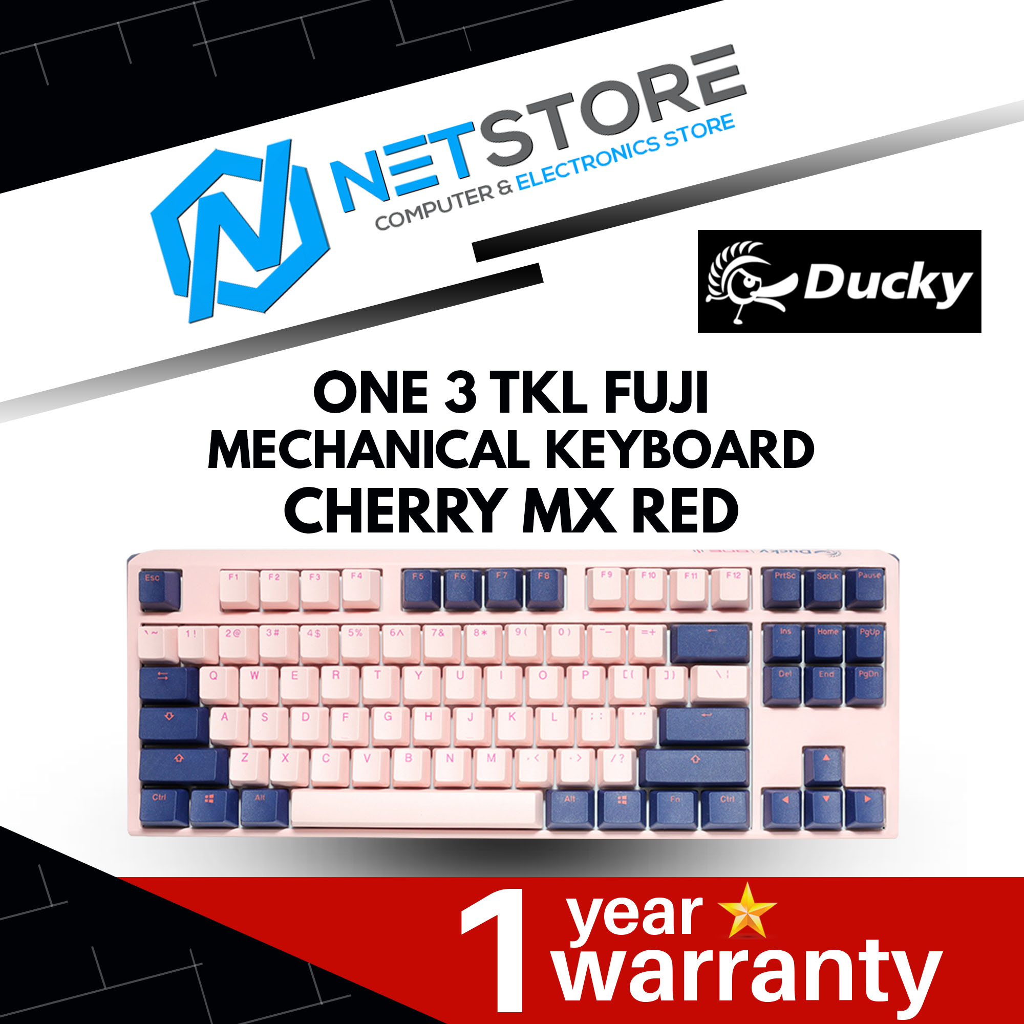 DUCKY ONE 3 TKL FUJI MECHANICAL KEYBOARD CHERRY MX RED - DKON2187 ...