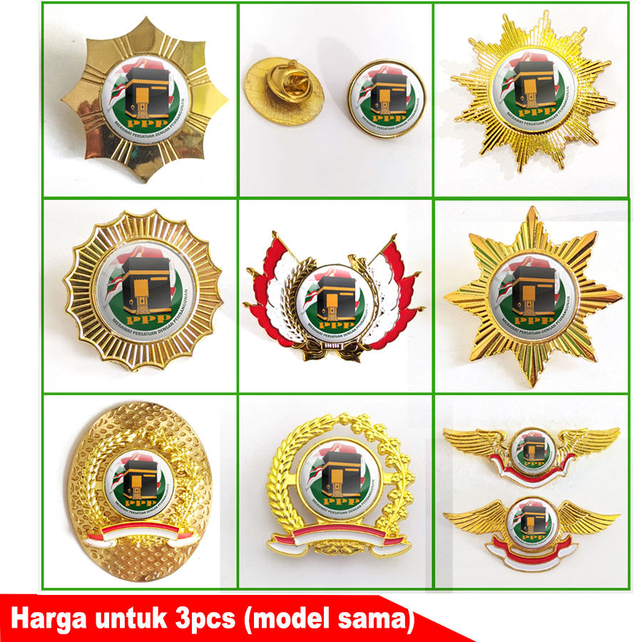 Pin Partai PPP Baru - Pin Partai PPP Logo Baru Logam Kuningan /3pcs ...