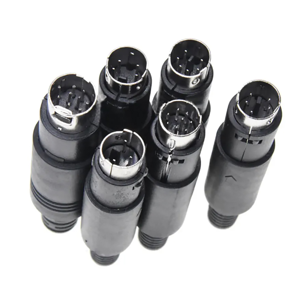 2pcs Mini Din Plug 3/4/5/6/7/8 Pin Chassis Cable Mount Male Female ...