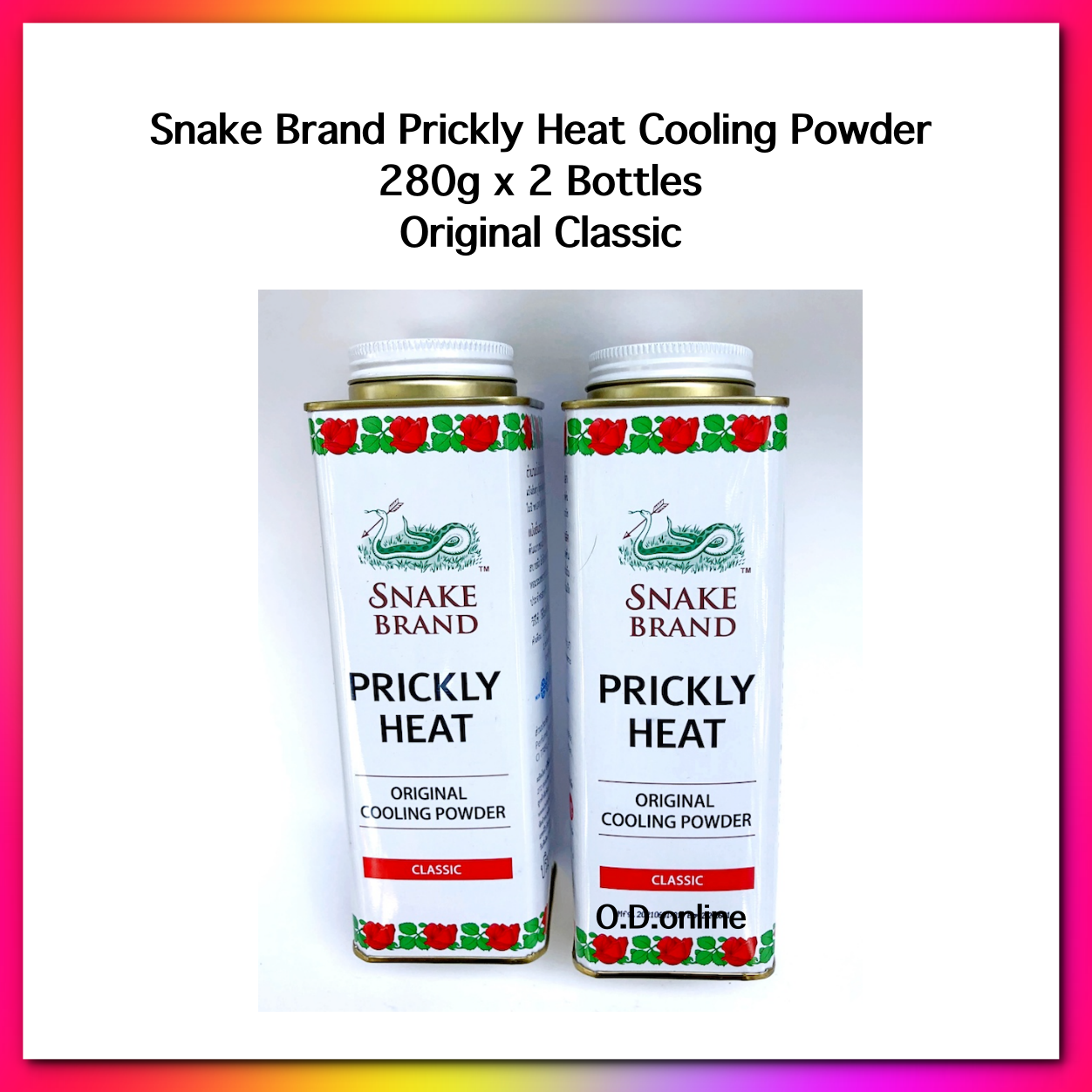 Snake Brand Prickly Heat Cooling Powder 280g x 2 Bottles | Lazada Singapore