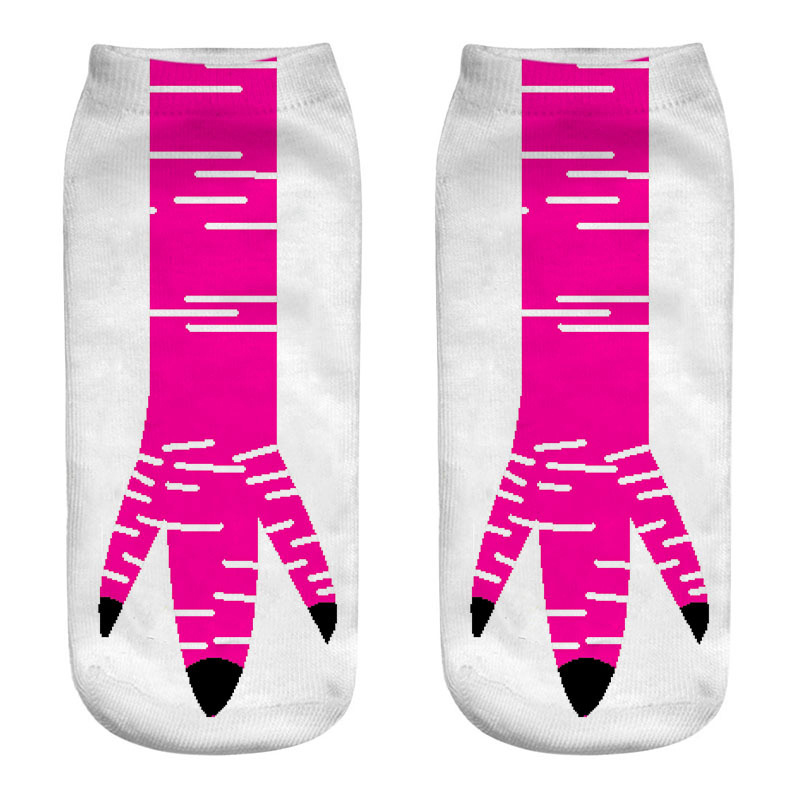 1Pair Creative 3D Printed Chicken Claw Socks Unisex Fashion Short Socks ...