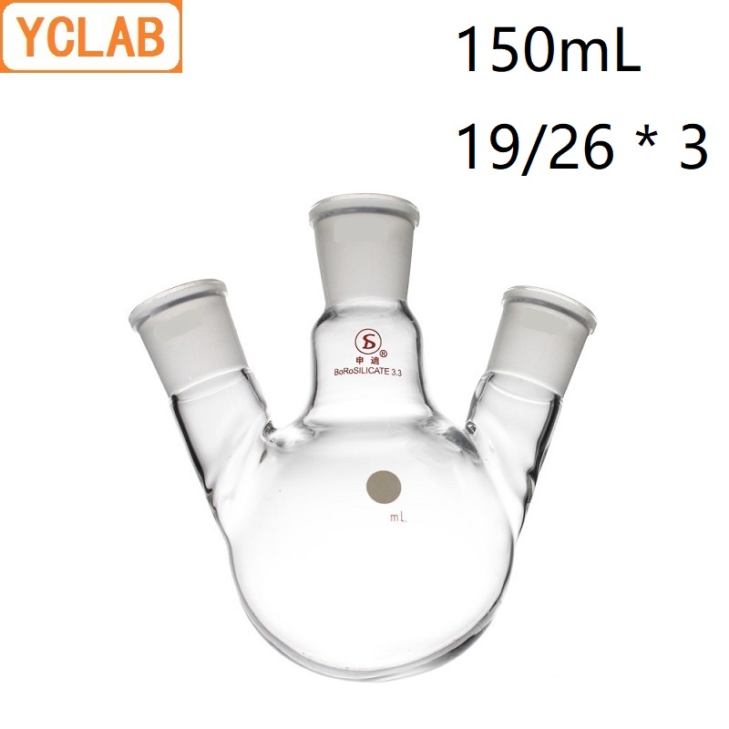 【InnovateWorld】YCLAB 150mL 19/26 * 3 Distillation Flask Oblique Shape ...