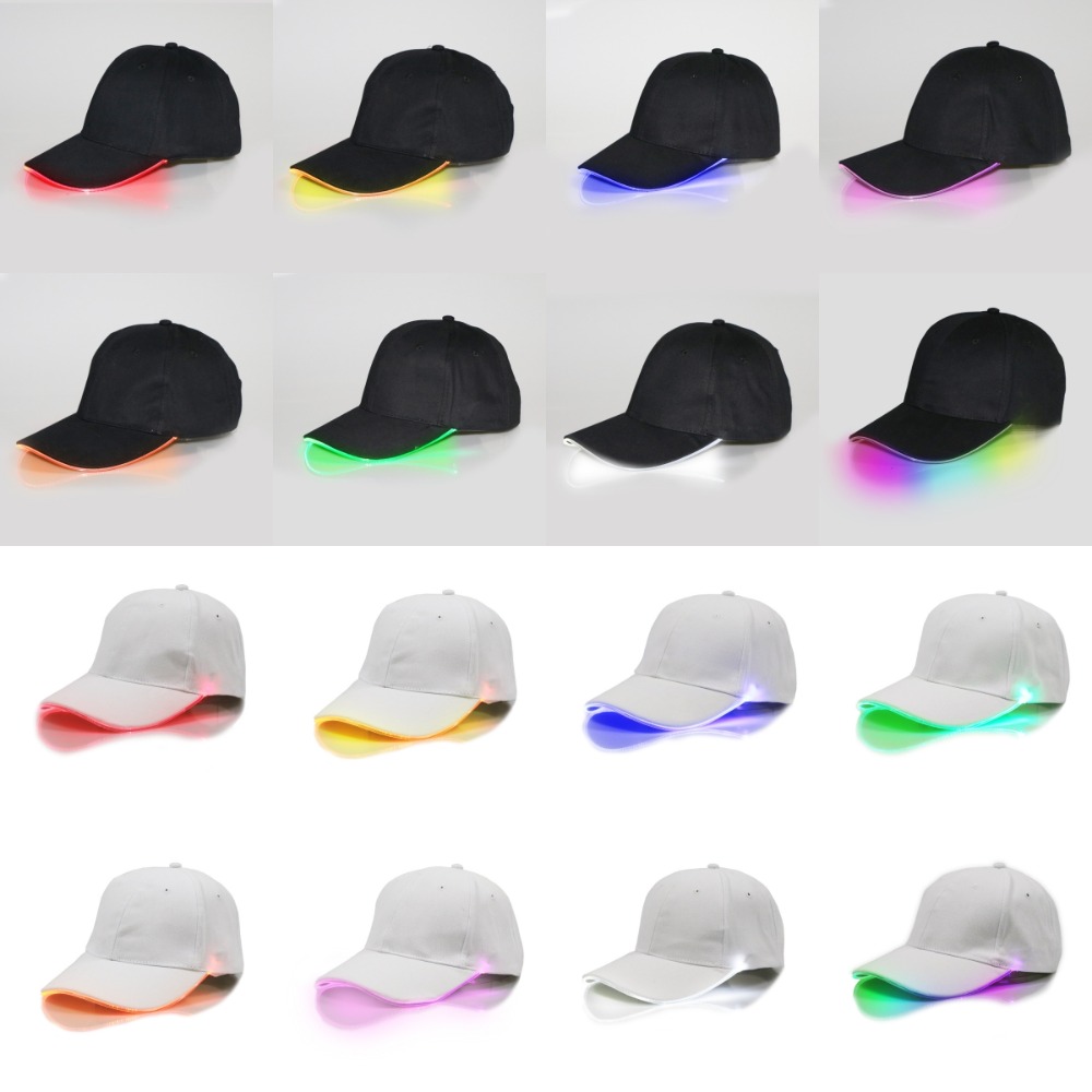 Apparel Accessories Adjustable LED Light Baseball Cap Cotton Neon ...