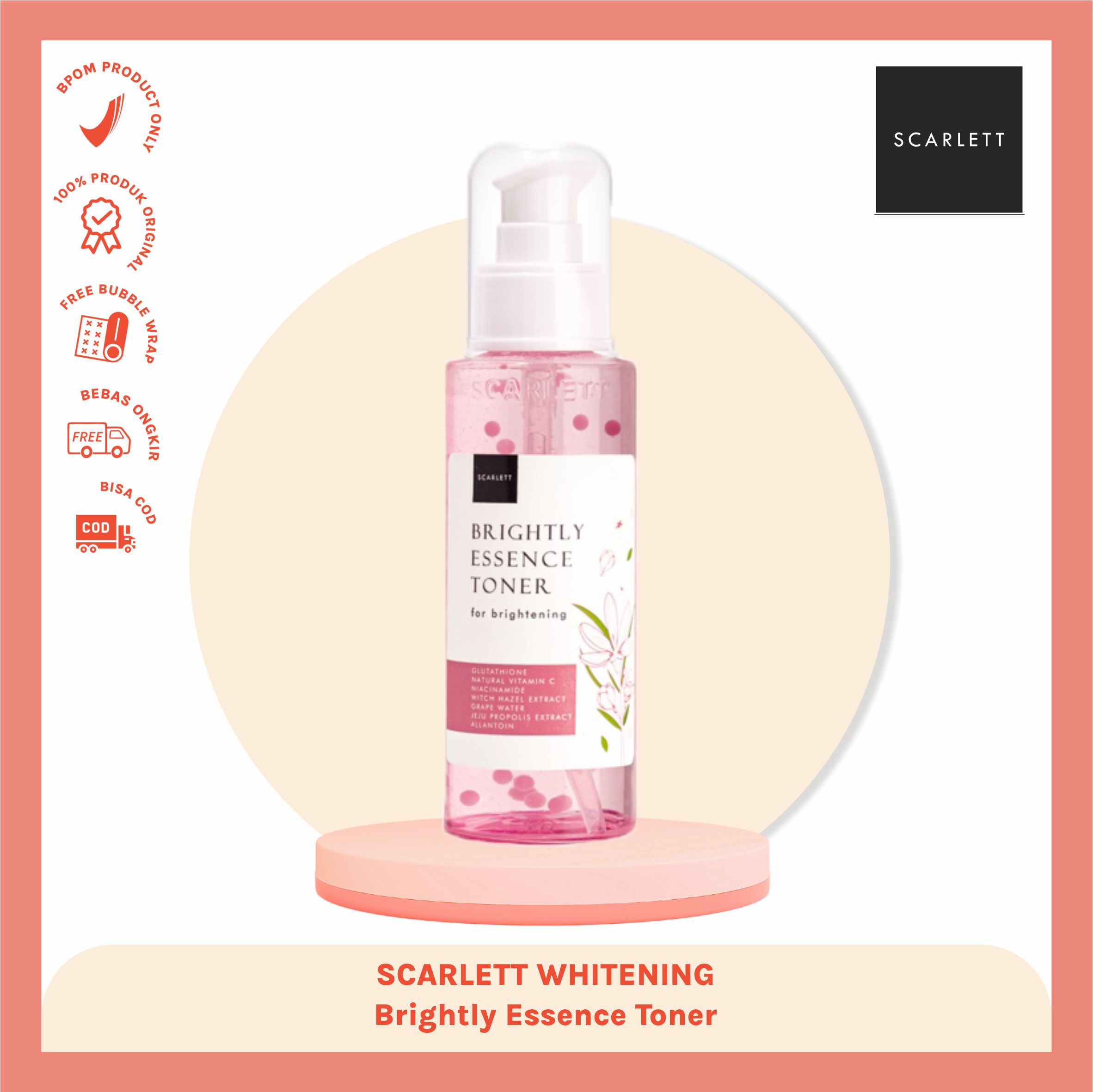 Essence Toner Brightly Scarlett Whitening Original BPOM Toner Esens ...