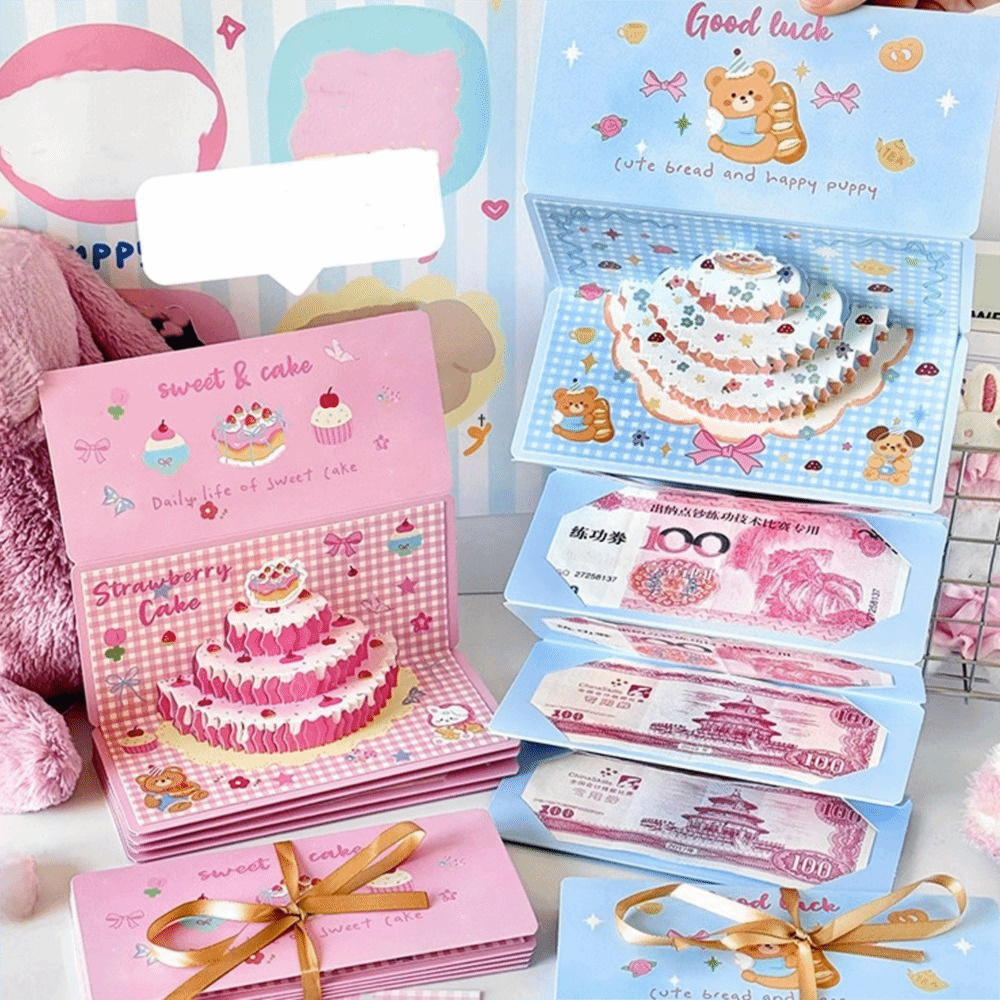 Greeting Card 3 D Pop-Up Folding Birthday Red Envelope 6 Slots ...