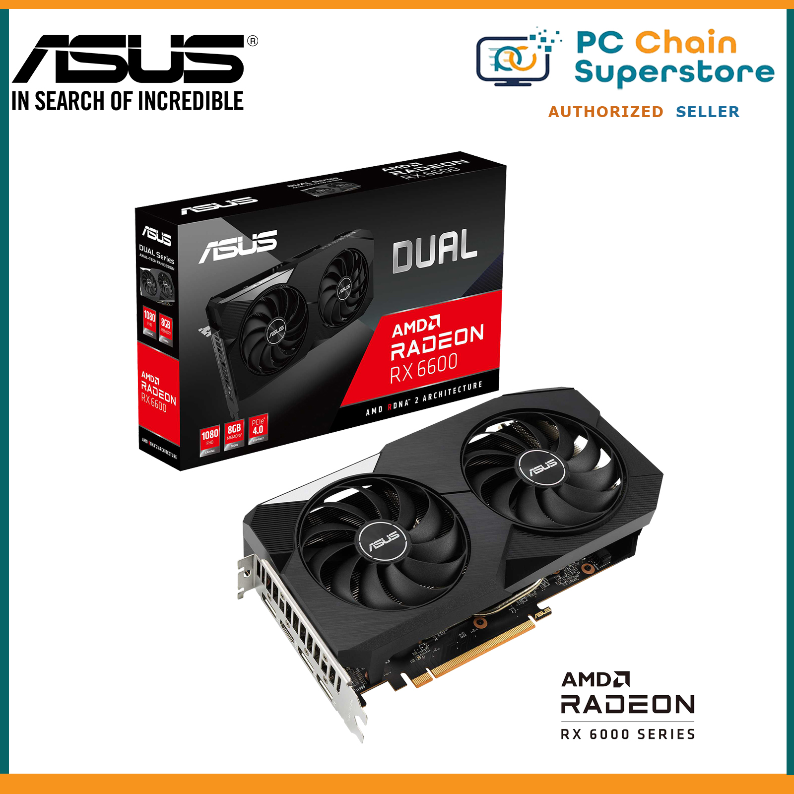 ASUS Dual Radeon RX 6600 8GB GDDR6 Graphics Card (DUAL-RX6600-8G-V2 ...