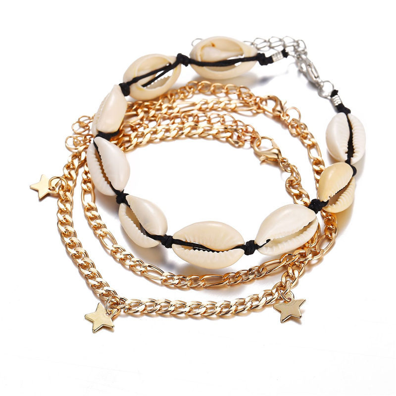 【EDXS Store】Summer Sea Shell Bracelet Bangle for Women Foot on Leg ...