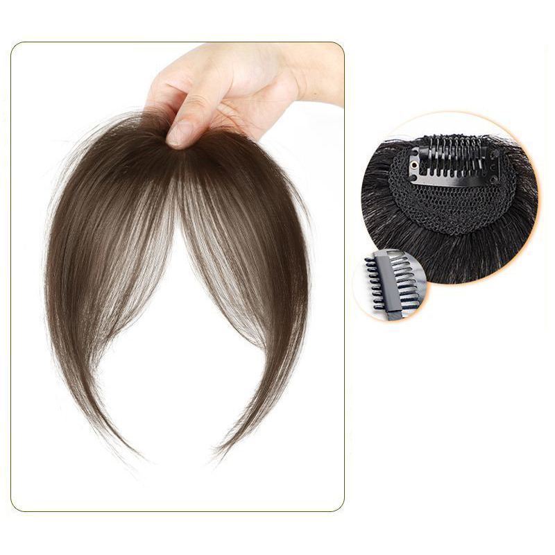 Middle Part Fake Bangs Fringe Synthetic Topper Hairpiece Clip-In Bang ...
