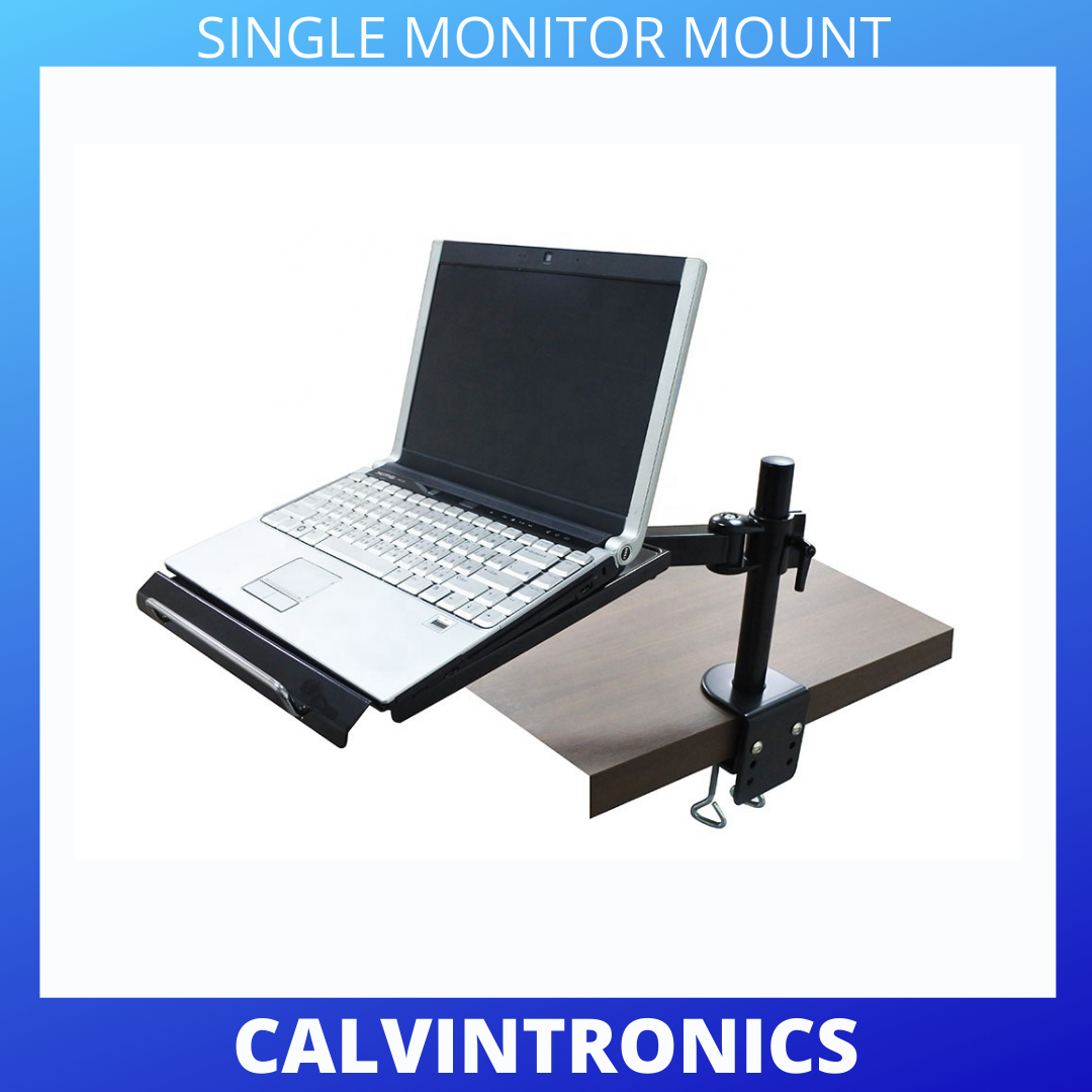 SINGLE MONITOR MOUNT / BRACKET C-Clamp-Including laptop stand 2021 ...