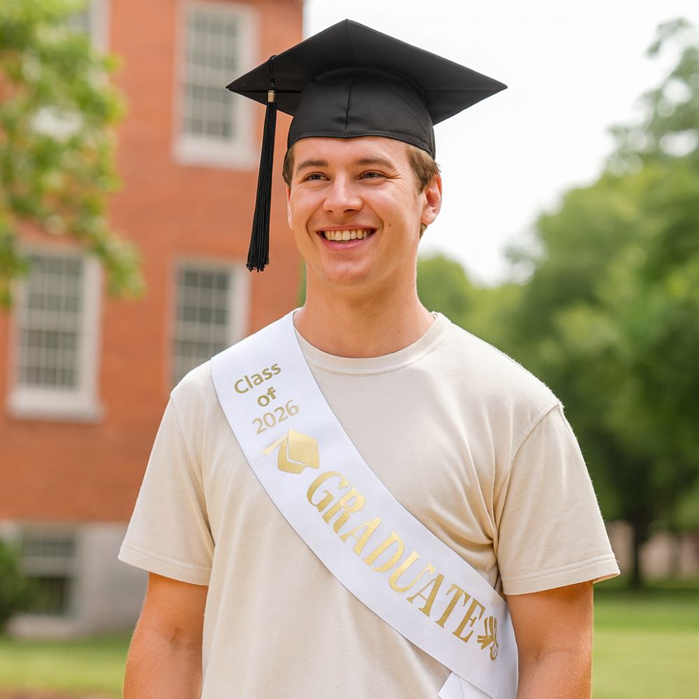 Creative Class of 2026 2026 Graduation Sash Glitter Black White ...