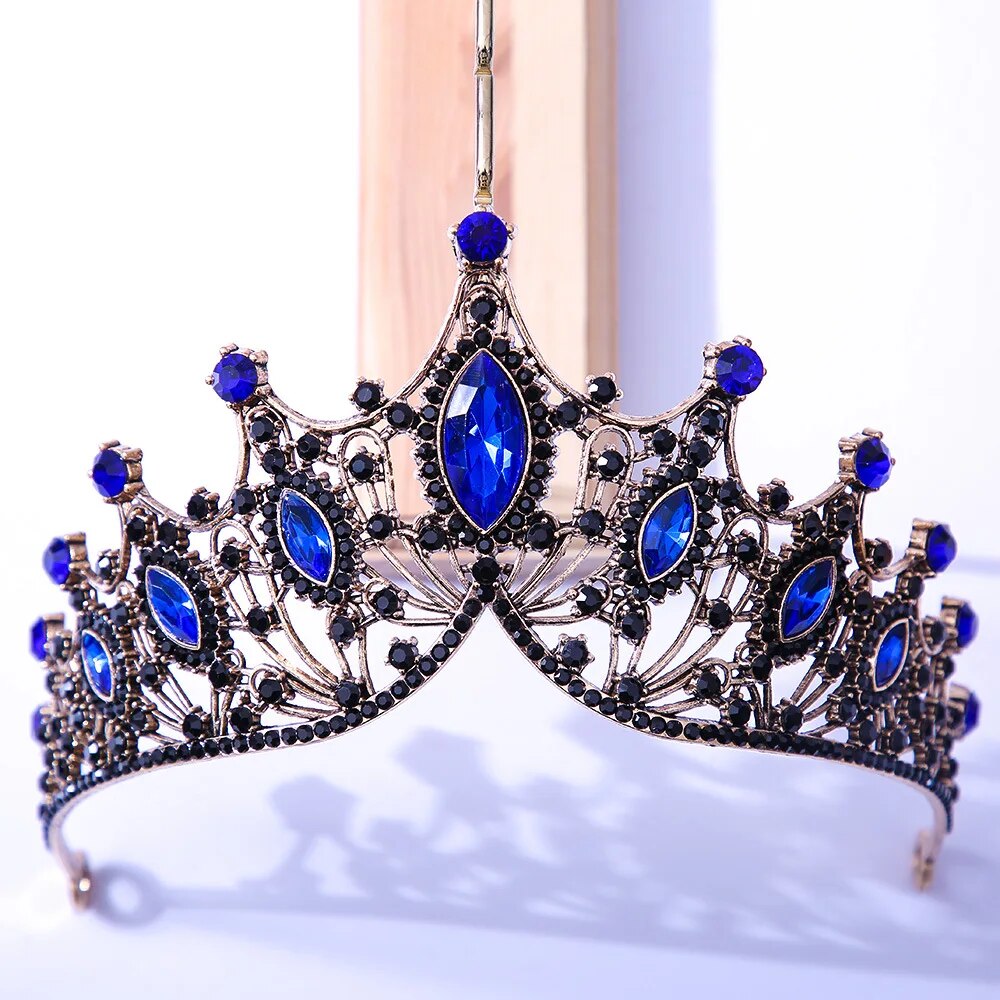 DIEZI Baroque Black Tiara Crown For Wedding Birthday Party Hair Jewelry ...