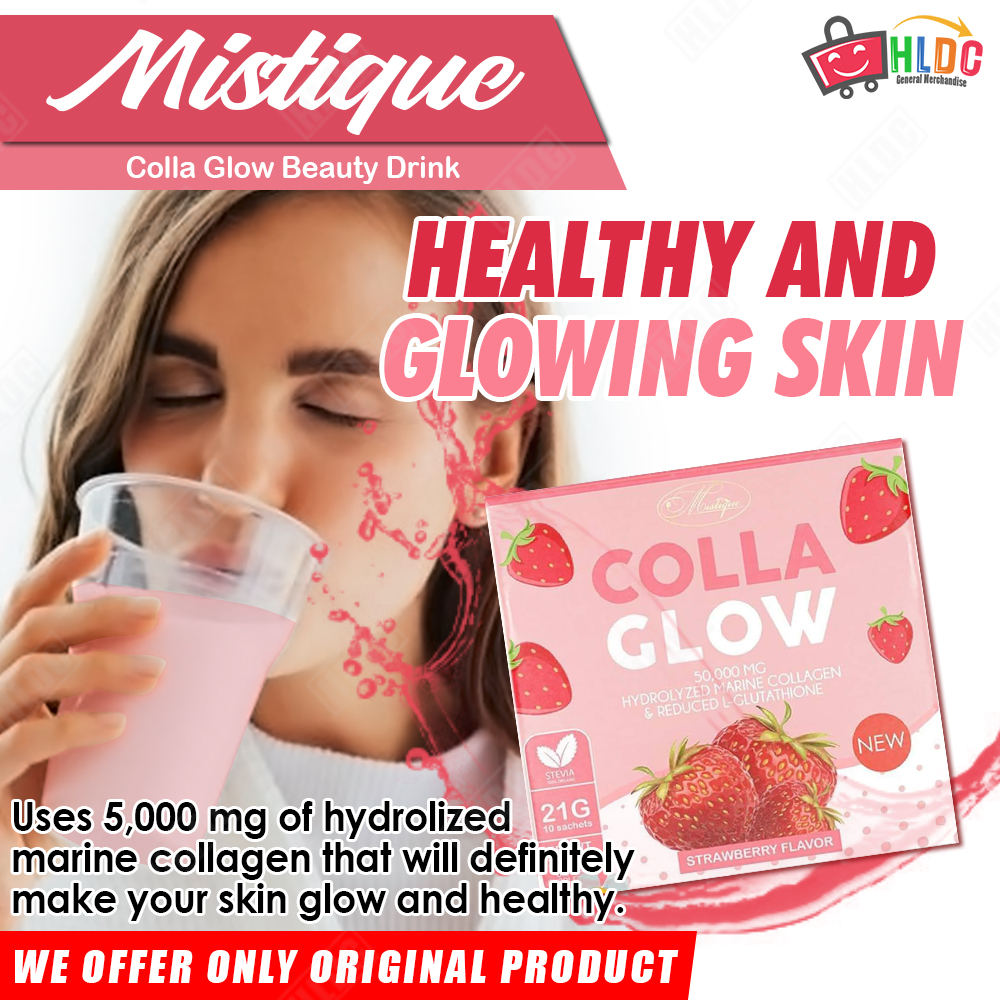 Mistique Colla Glow Beauty Drink Strawberry Flavor 10 Sachets, Anti ...