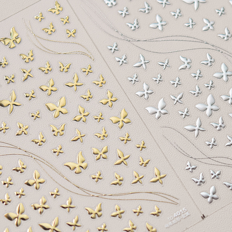 Butterfly Nail Stickers Wearing Armor Fluttering Butterfly Back ...