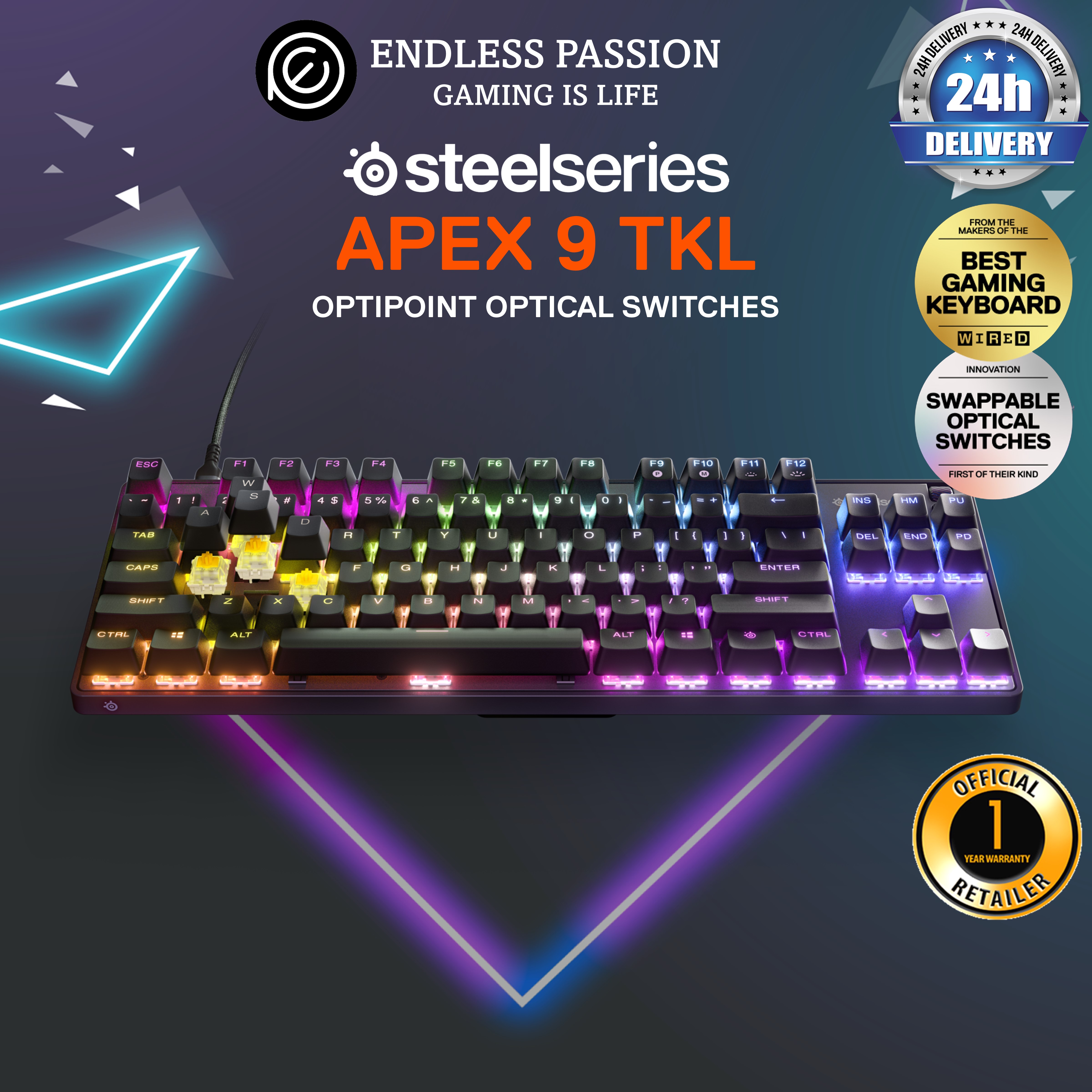 SteelSeries Apex 9 TKL Mechanical Gaming Keyboard | Lazada Singapore