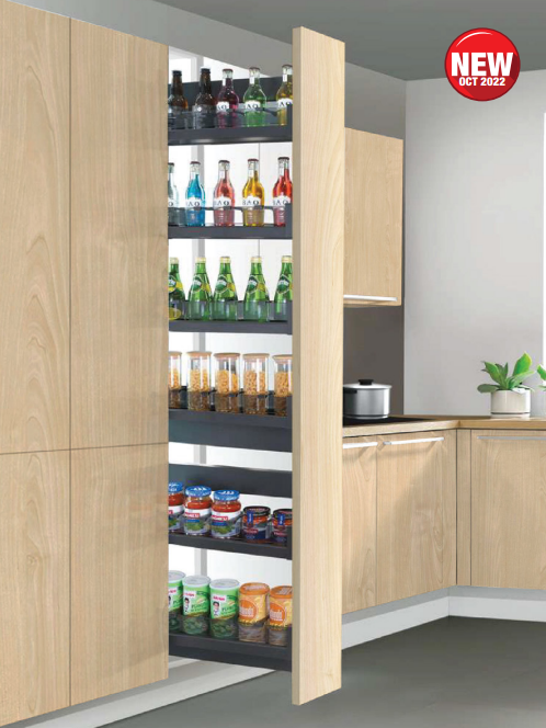 Black Box Tall Unit Pull Out Basket with Soft Closing Slide - Black ...