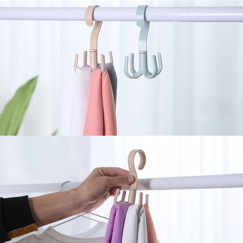 Creative Storage Rack Rotating Hook Four-Claw Multifunctional Wardrobe ...
