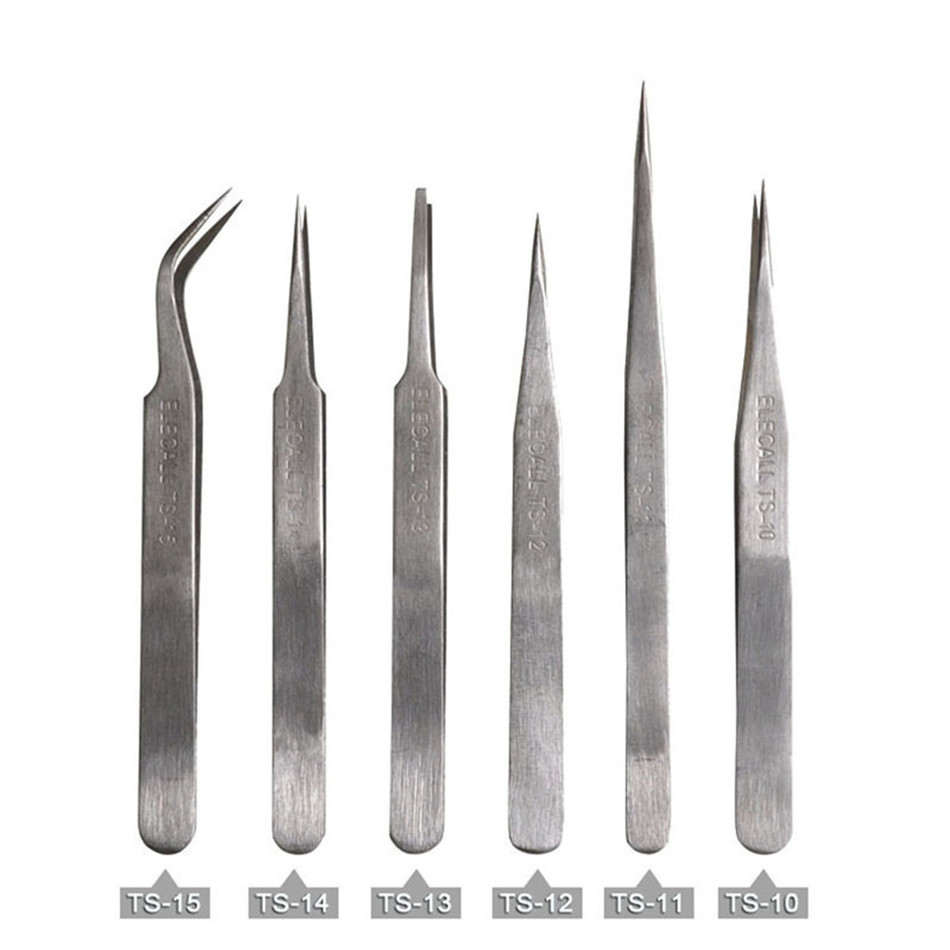 【StyleVoyager】1pcs TS-10/11/12/13/14/15 Stainless Steel Tweezers Anti-Acid Non-Corrosive Nipper ...