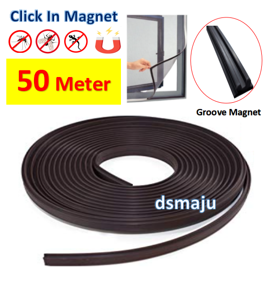 50 Meter Click In Magnet Mosquito Insect Screen Groove Magnet Magnet ...