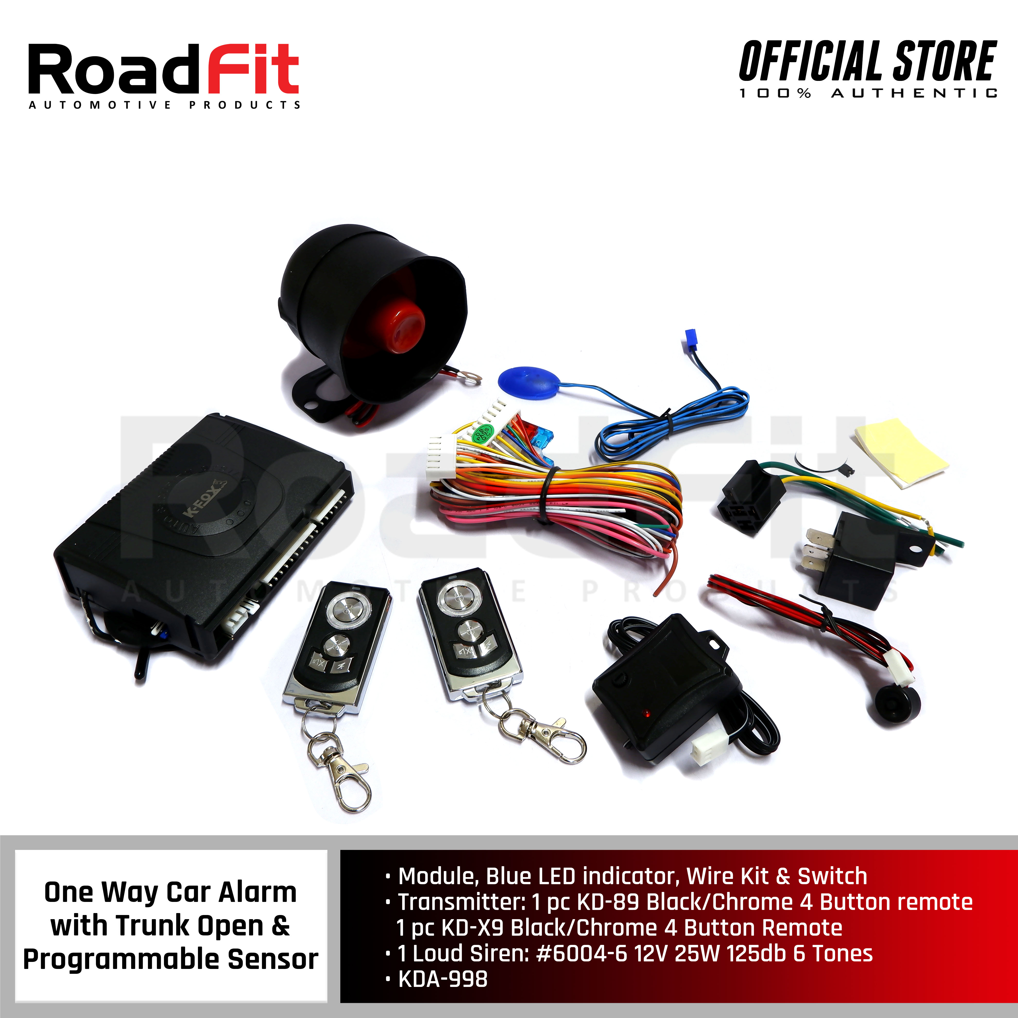 K-Fox Car Security One Way Car Alarm With Trunk Open And Programmable ...