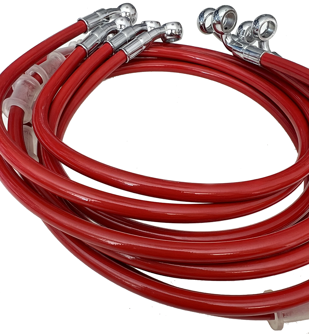 【Innovative】 Red 400 To 2200mm Hydraulic Brake Hose DOT oil Line ...