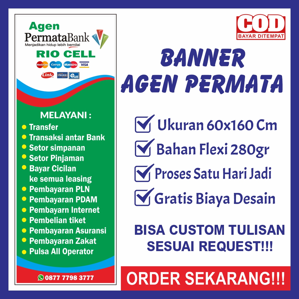 Banner Bener Spanduk Sepanduk Plang Promosi Agen Bank Permata Transaksi ...