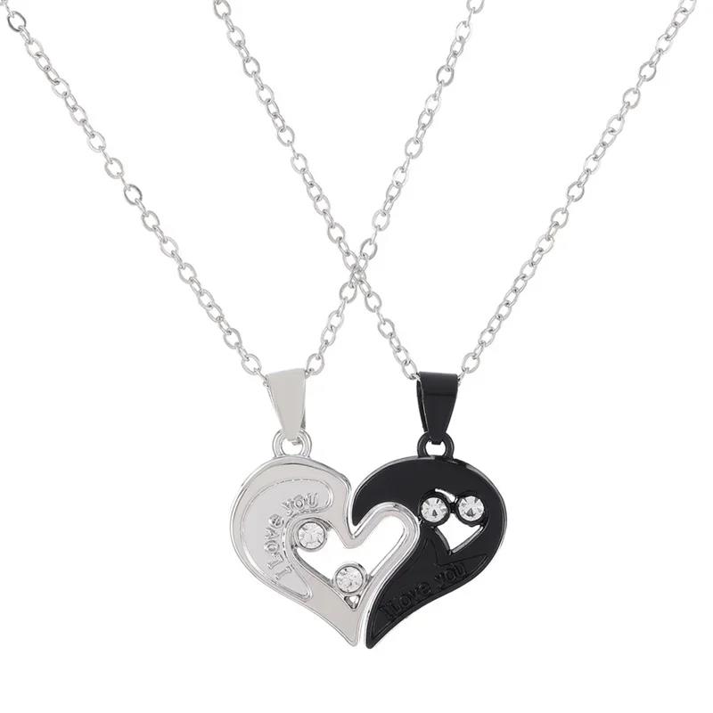 2 Pcs/Set Best Friends Pendant Necklace Broken Love Heart Women Chain ...