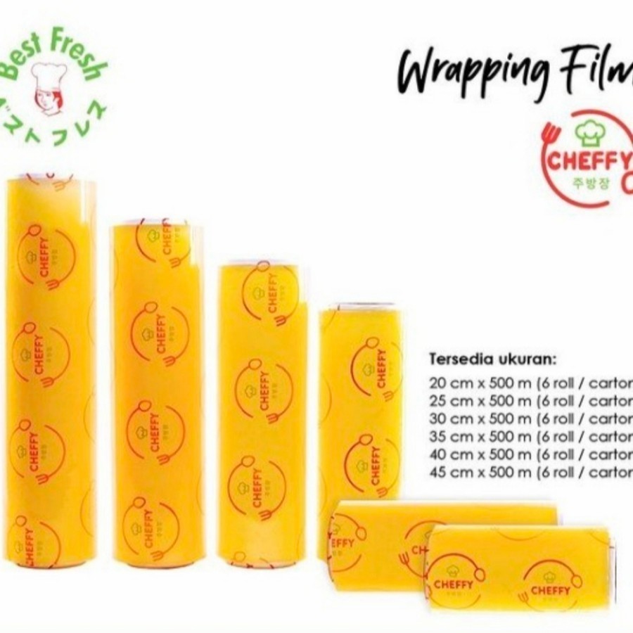 Cheffy Wrapping Film 45cm x 500m Plastik Wrap Makanan 500 Meter ...
